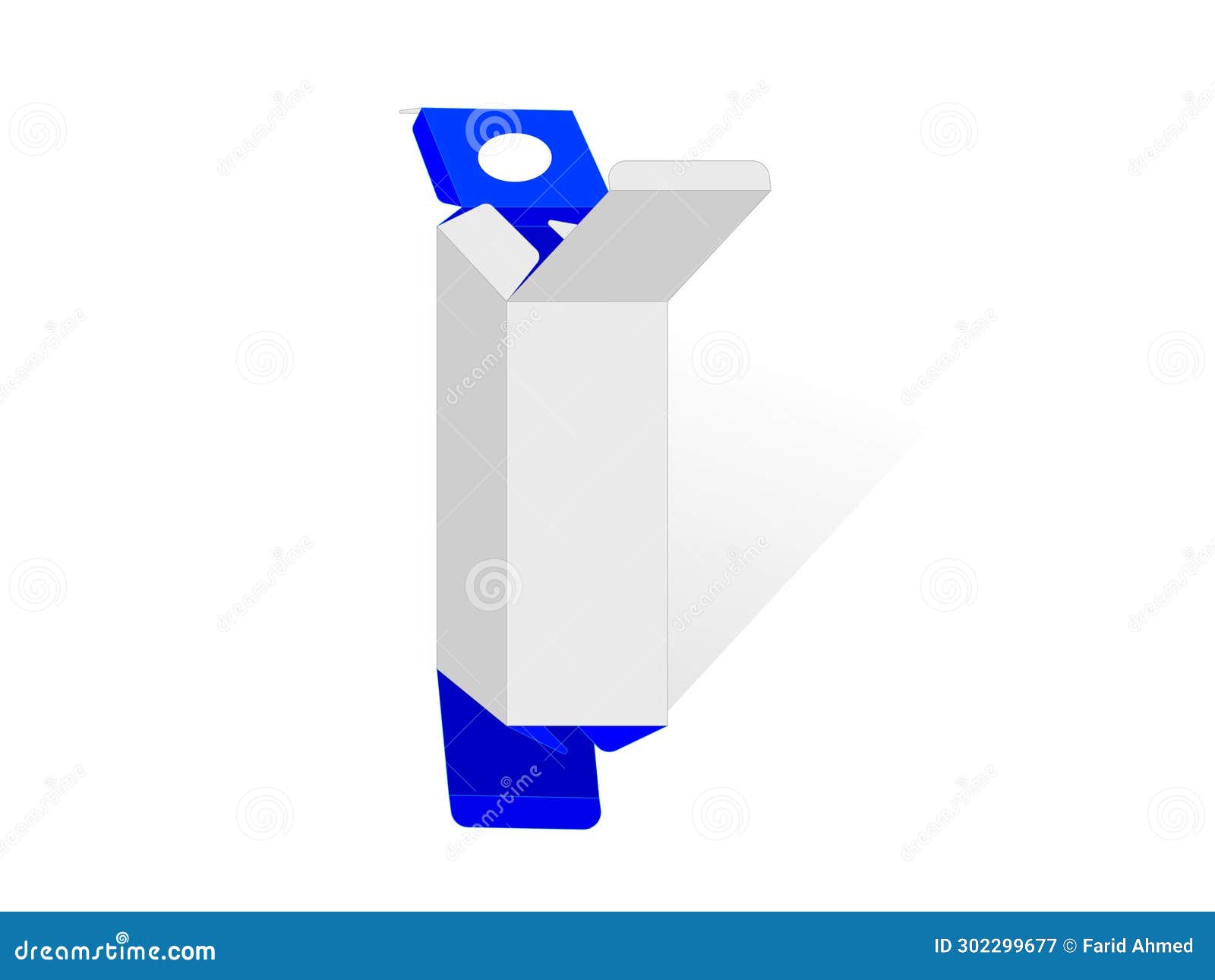 Cosmetic Tube Box Wide Dieline Template Stock Vector - Illustration of ...