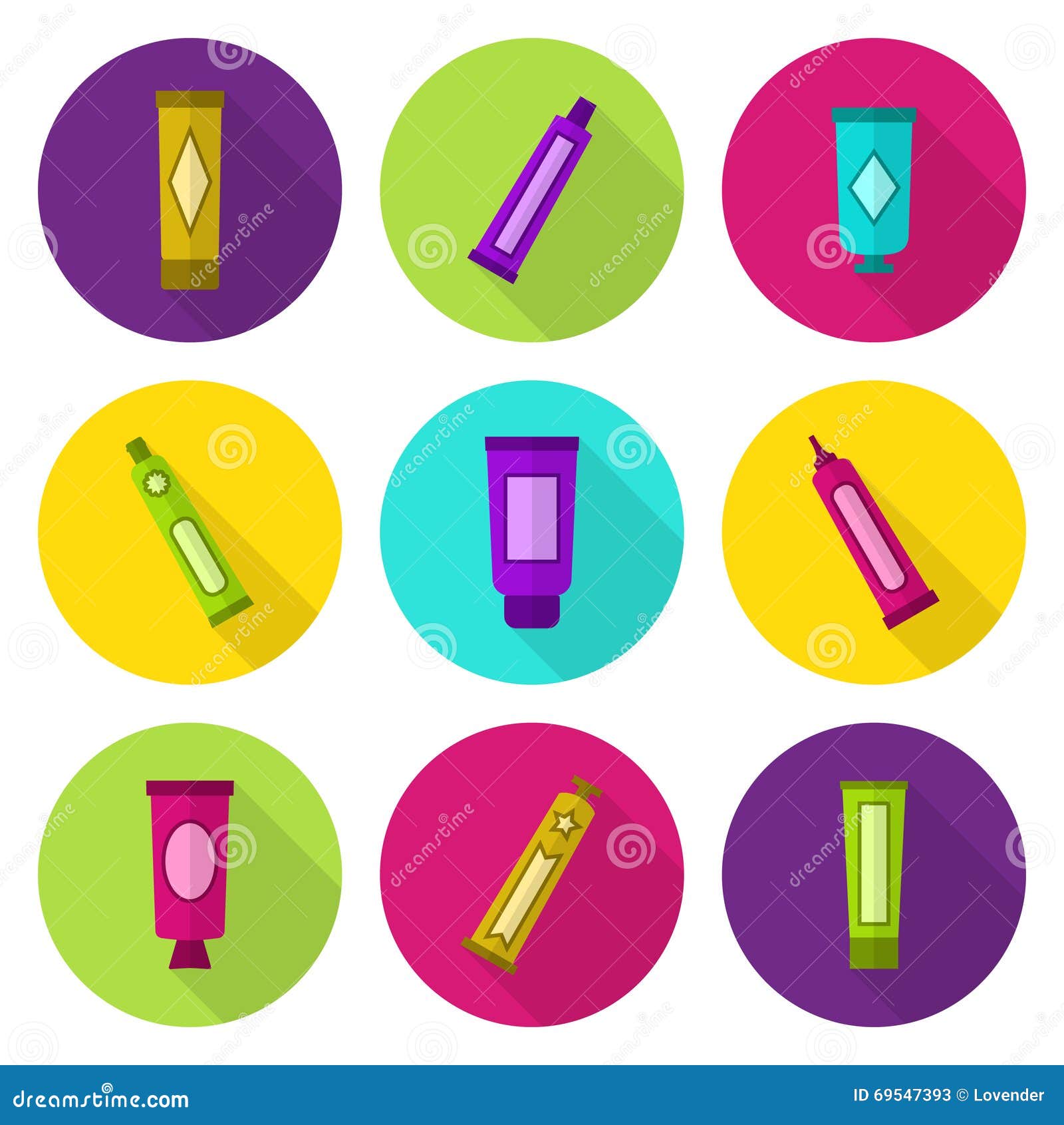 Cosmetic Tubes Vector Icon Set Stock Vector - Illustration of beauty ...