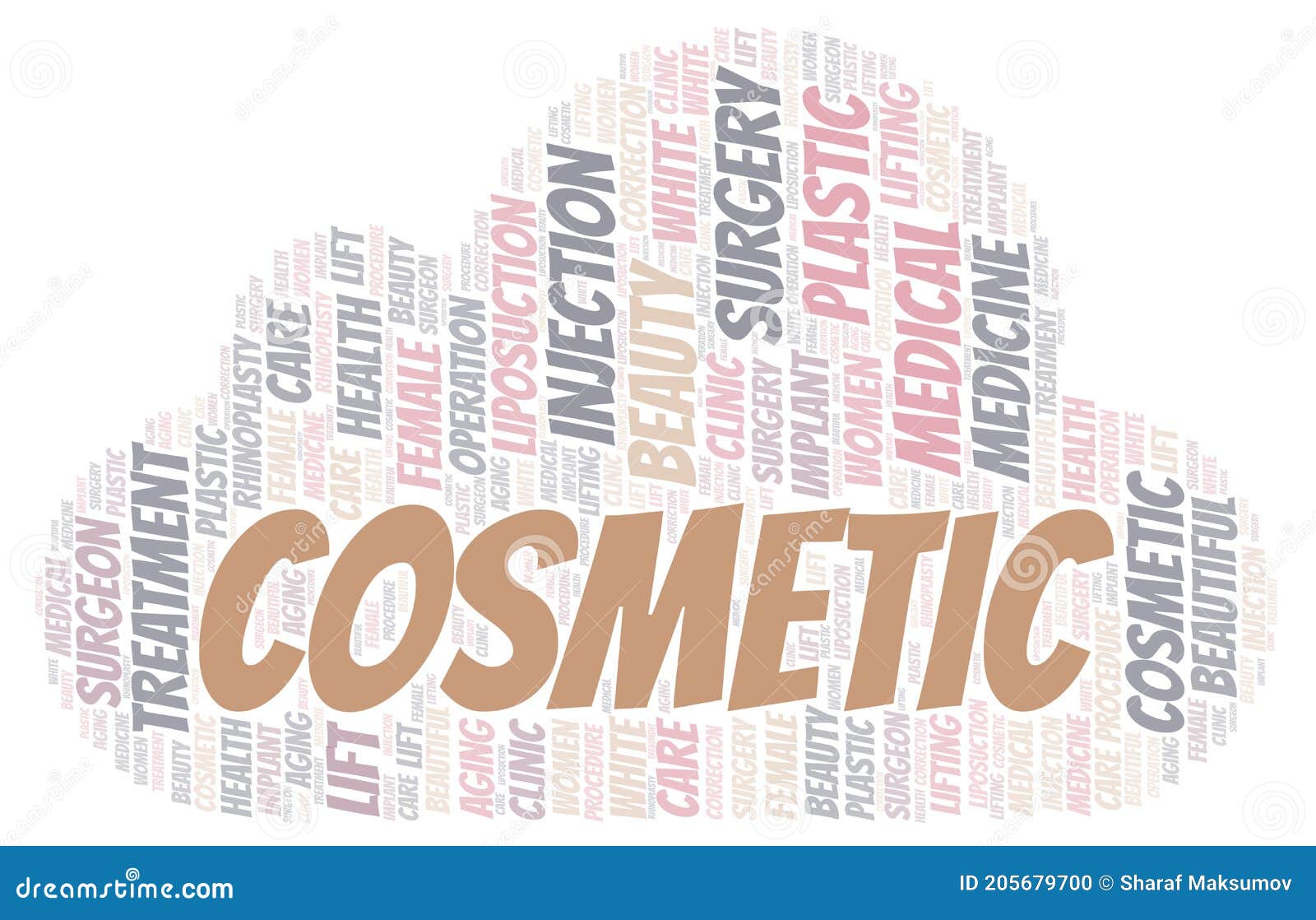 Cosmetic Typography Word Cloud Create with the Text only. Stock ...