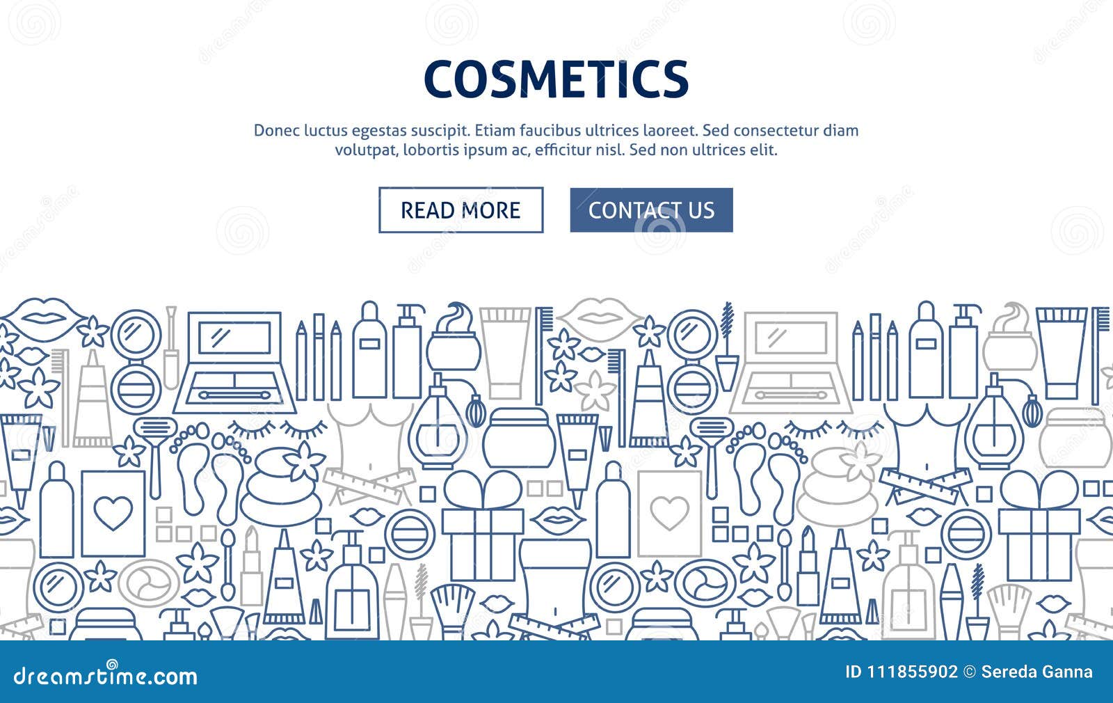 Cosmetics Banner DesignTemplate Vector, Horizontal Banner, Pink ...