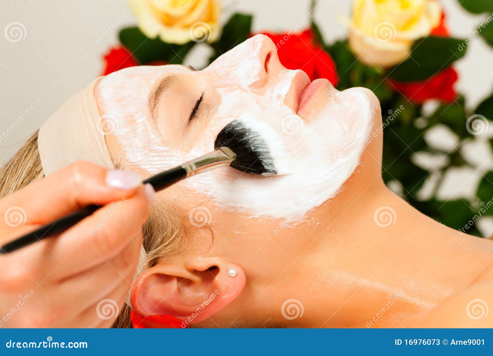 Cosmetics and Beauty - Applying Facial Mask Stock Image - Image of ...