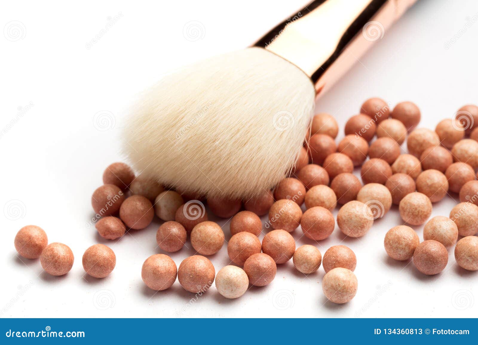 Cosmetics Blush Ball Isolated on White Stock Image - Image of applying ...