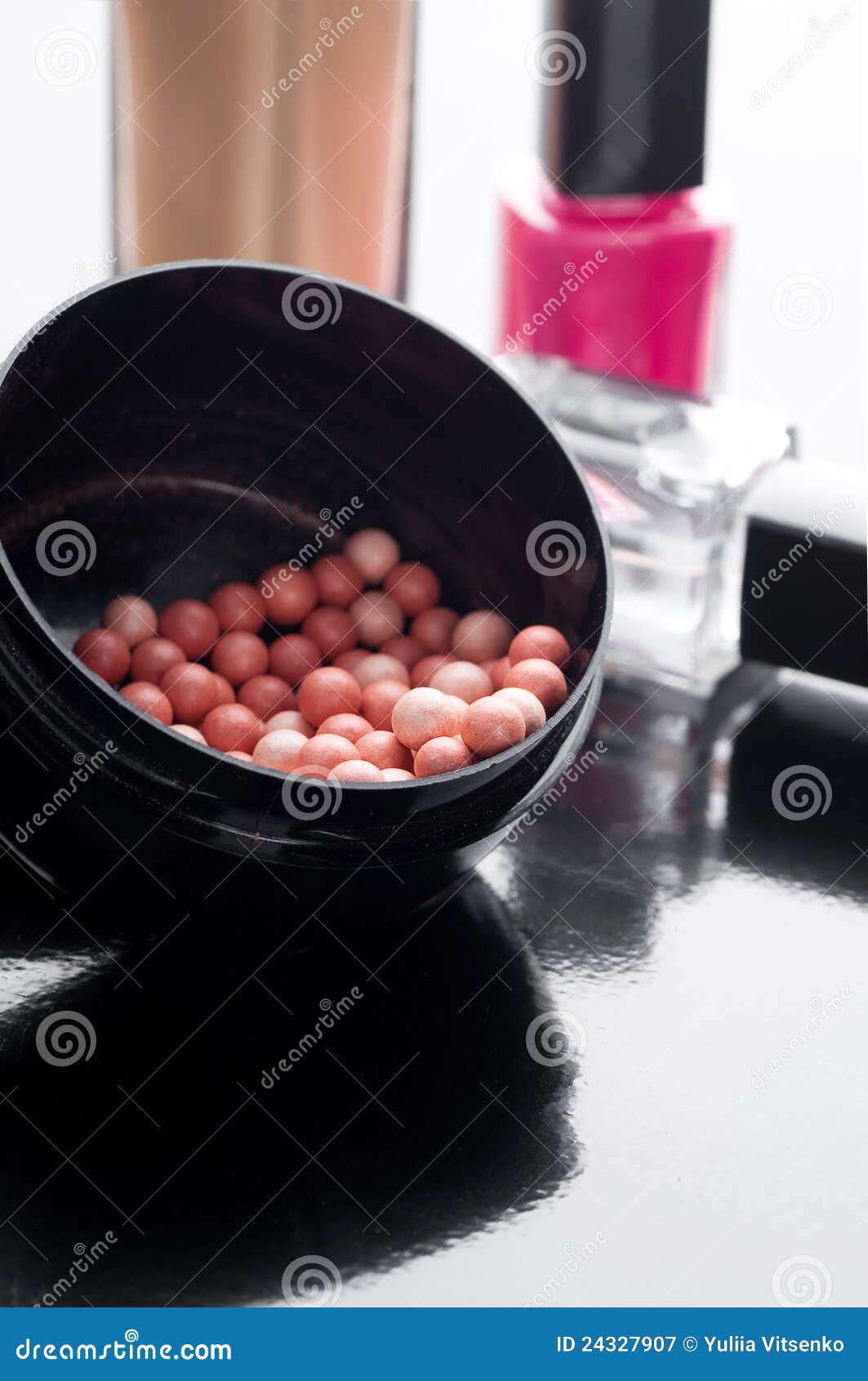 Cosmetics. Blush and Tonal Cream Stock Image - Image of healthy ...