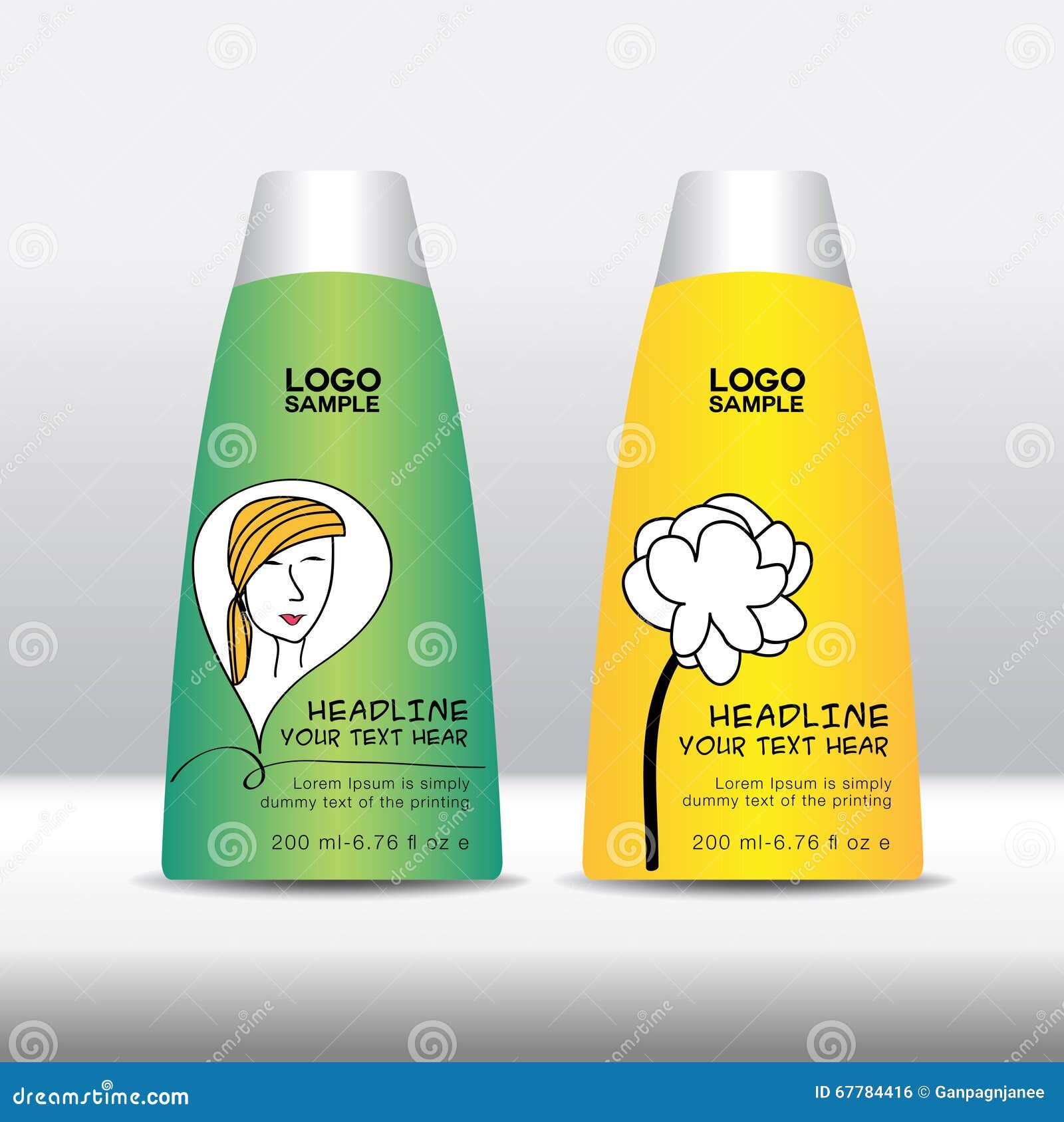 Cosmetics Bottle Packaging Vector Body Cream Template Design Stock ...