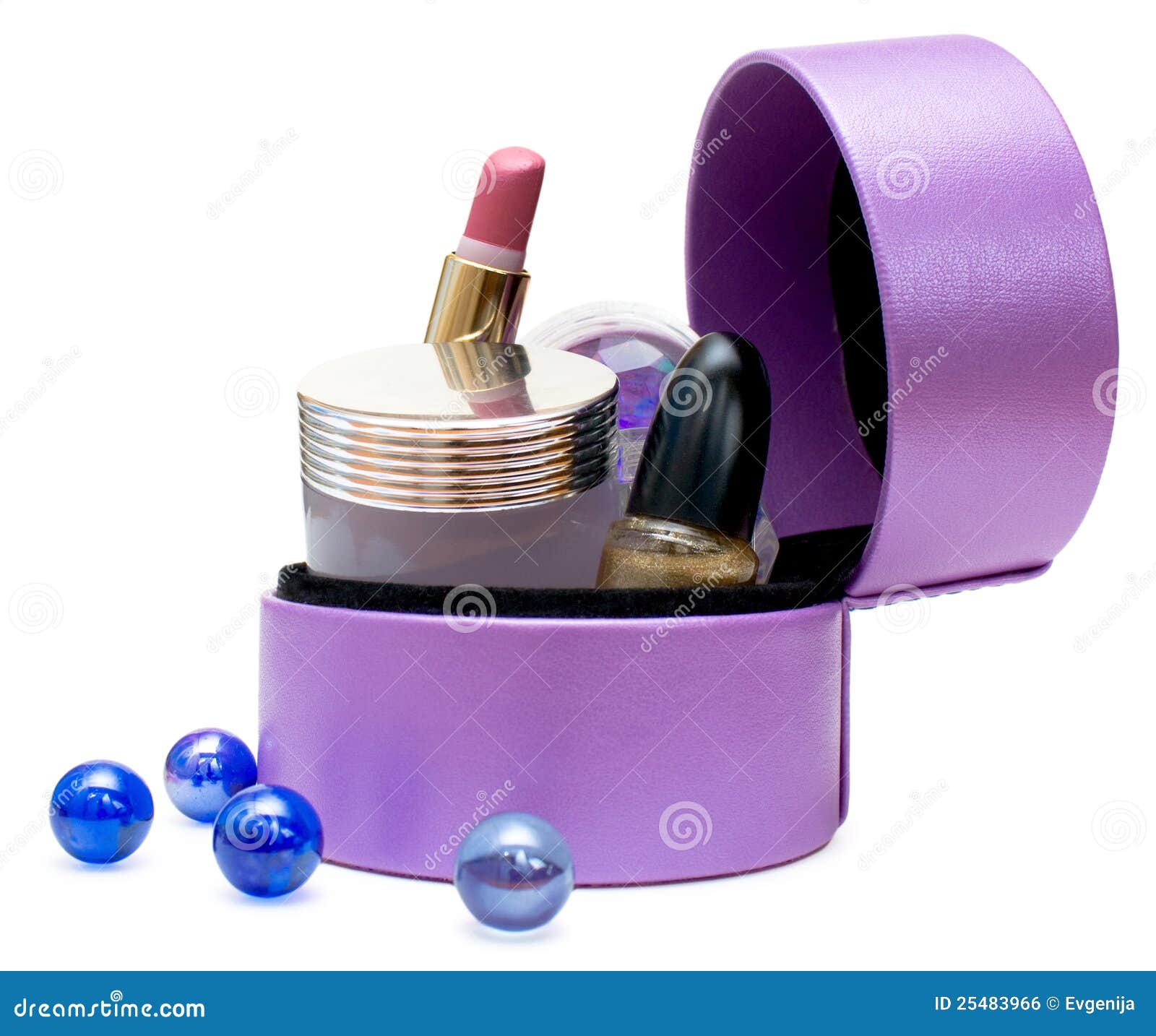 Cosmetics in box (purple) stock photo. Image of white - 25483966