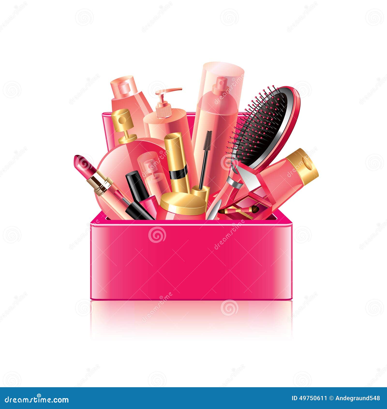 Cosmetics Box on White Vector Stock Vector - Illustration of nail ...