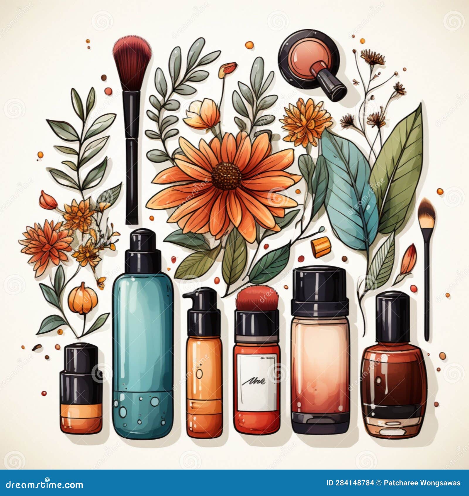 Cosmetics Cartoon Illustration Stock Illustration - Illustration of ...