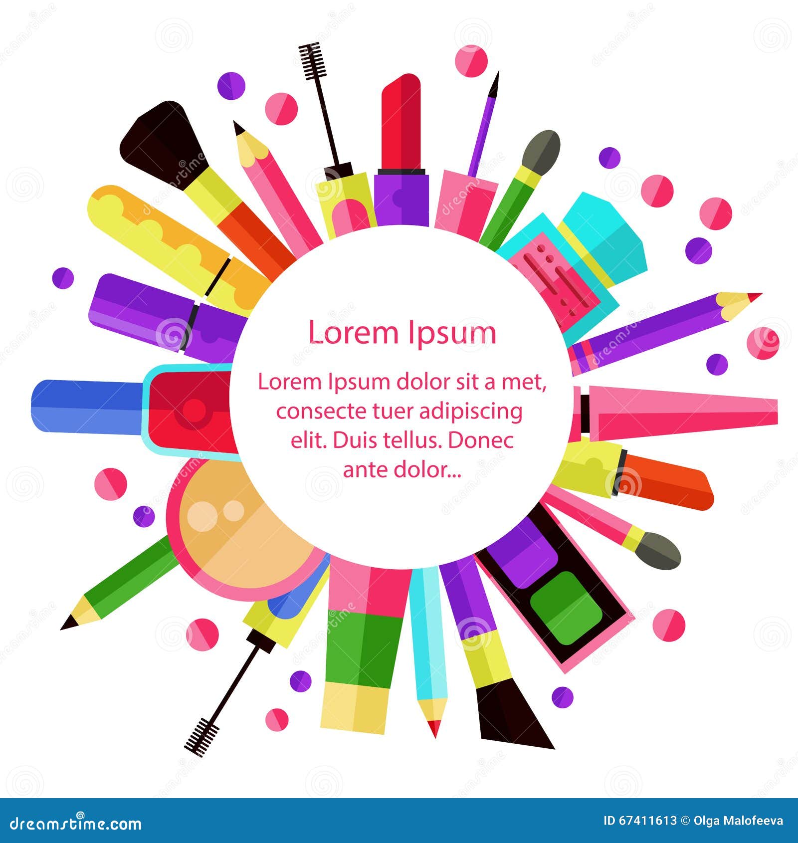 Cosmetics circle stock vector. Illustration of face, blush - 67411613