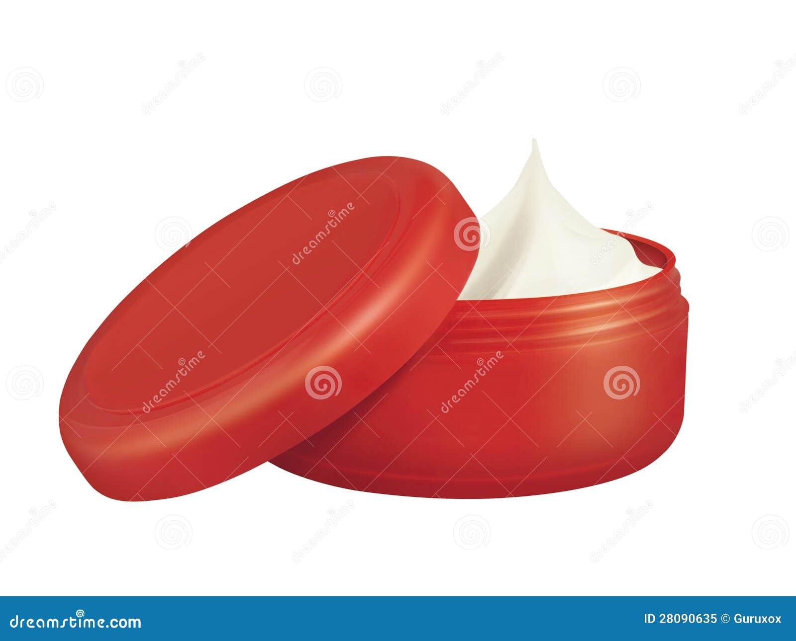 Cosmetics Cream in Red Package Isolated on White Stock Image - Image of ...