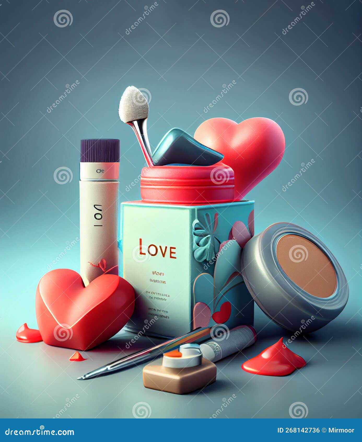 Cosmetics with love stock photo. Image of cosmetics - 268142736