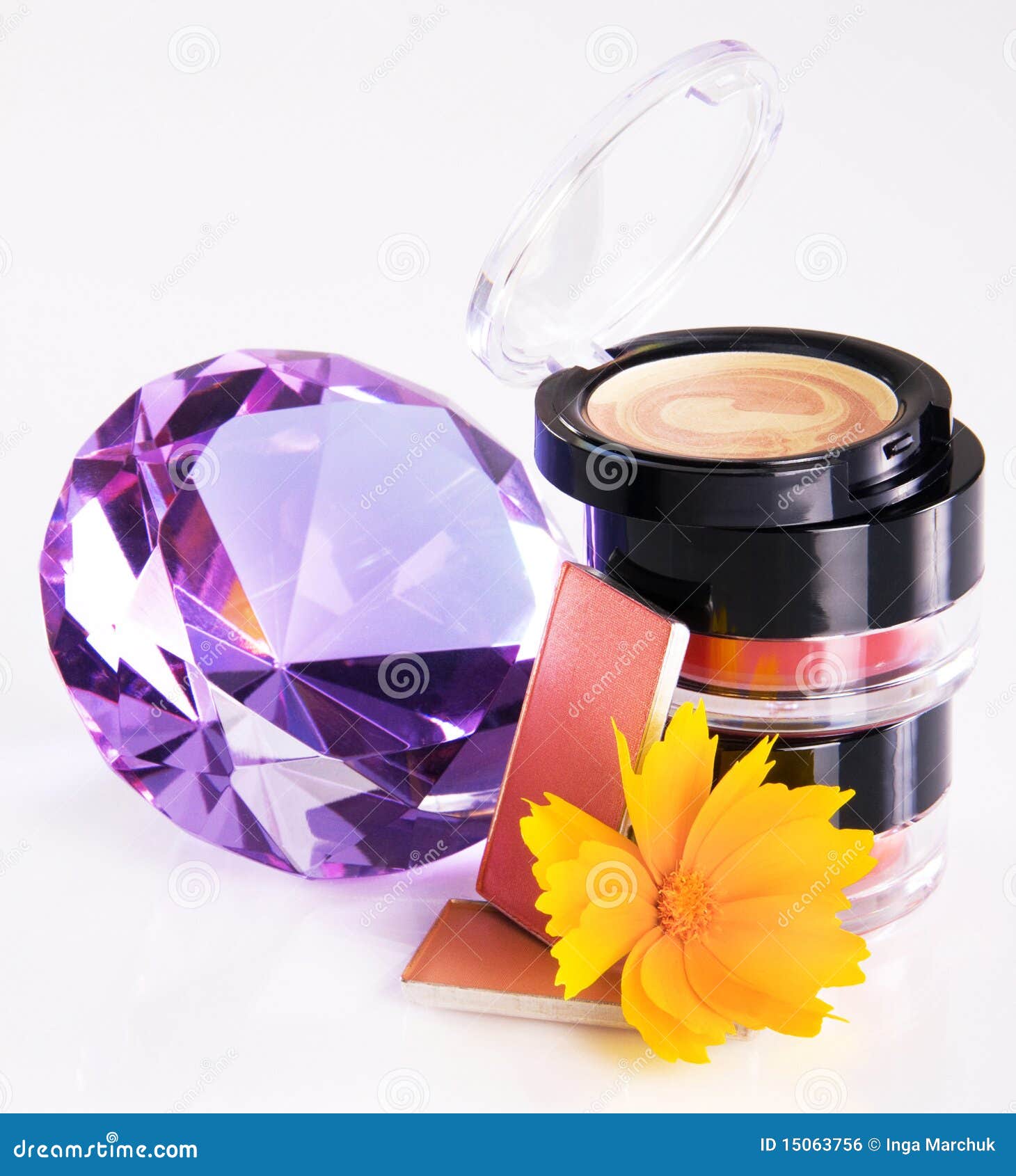 Cosmetics with a crystal stock photo. Image of pink, brilliant - 15063756
