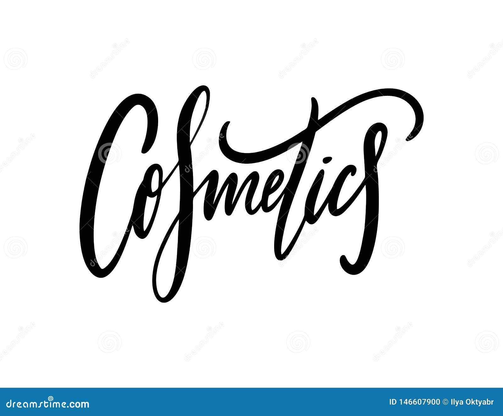 Cosmetics Hand Drawn Lettering. Isolated on White Background Stock ... Cosmetics Hand Drawn Lettering. Isolated on White Background Stock ...