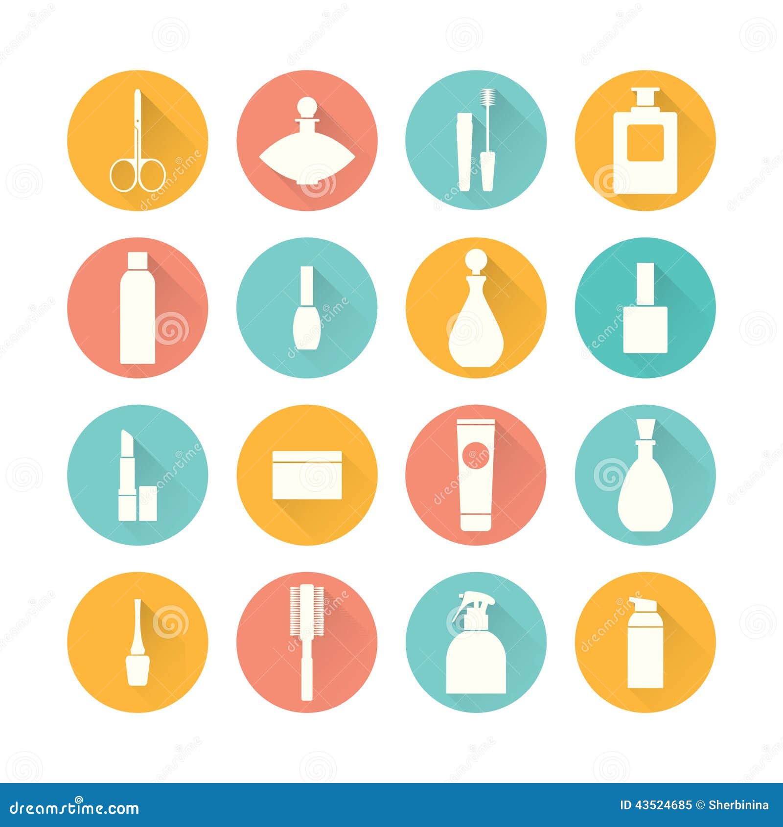 Cosmetics icon set stock vector. Illustration of fashion - 43524685
