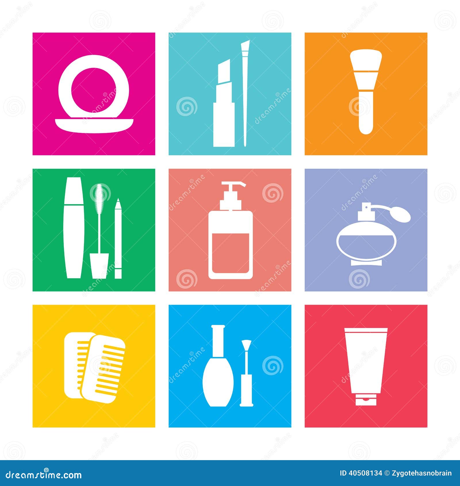 Cosmetics Icons Set stock vector. Illustration of nail - 40508134