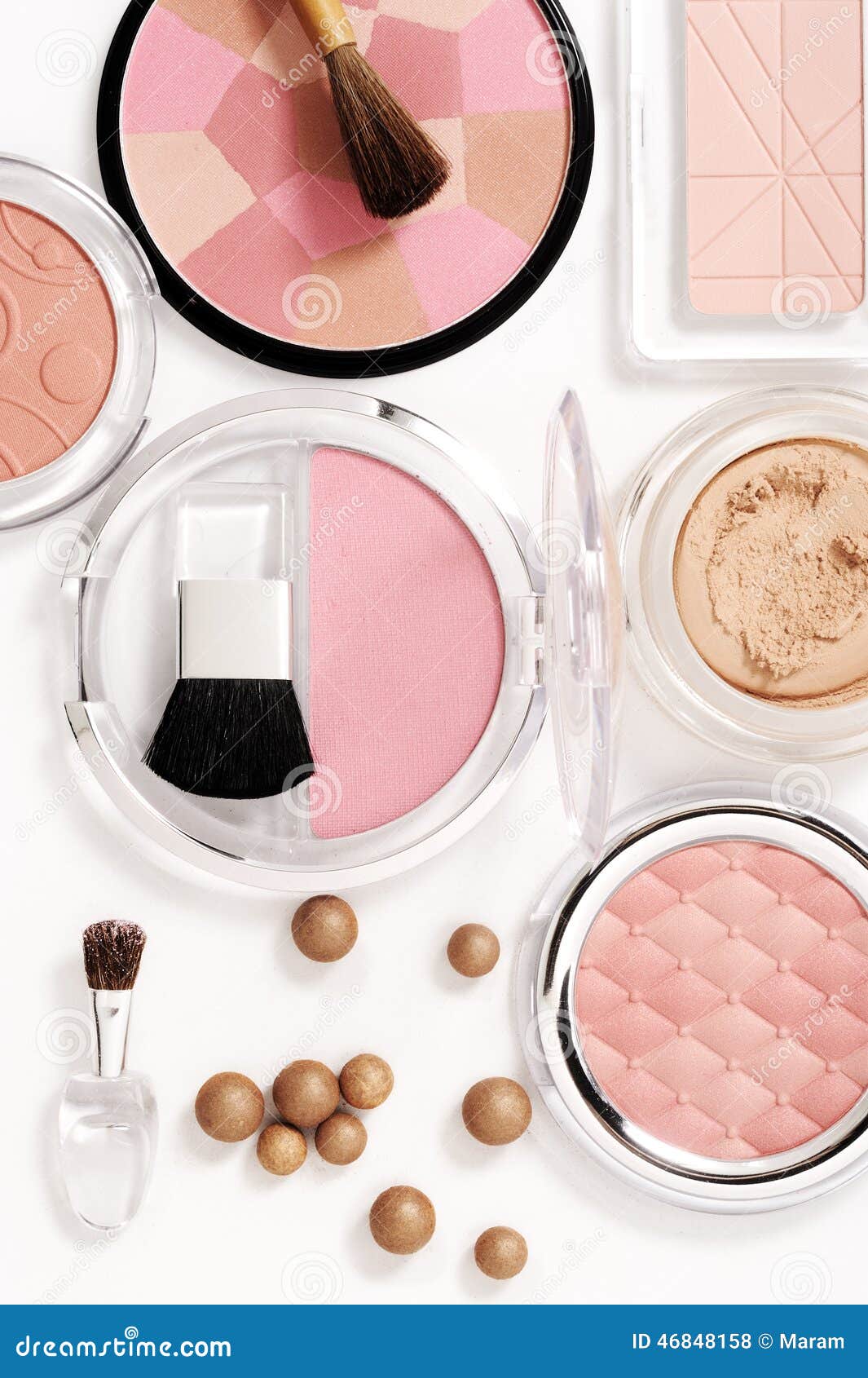 Cosmetics Isolated on White Stock Photo - Image of blush, accessory ...