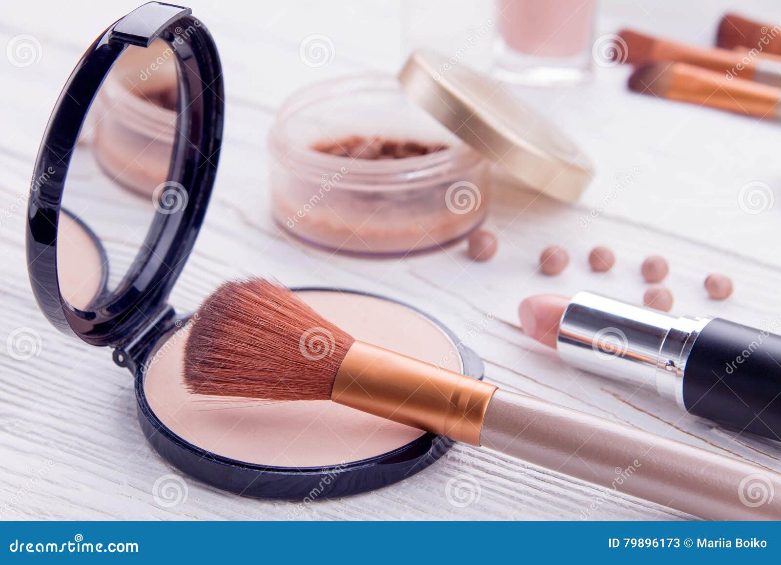 Cosmetics with jewellery stock image. Image of beauty - 79896173