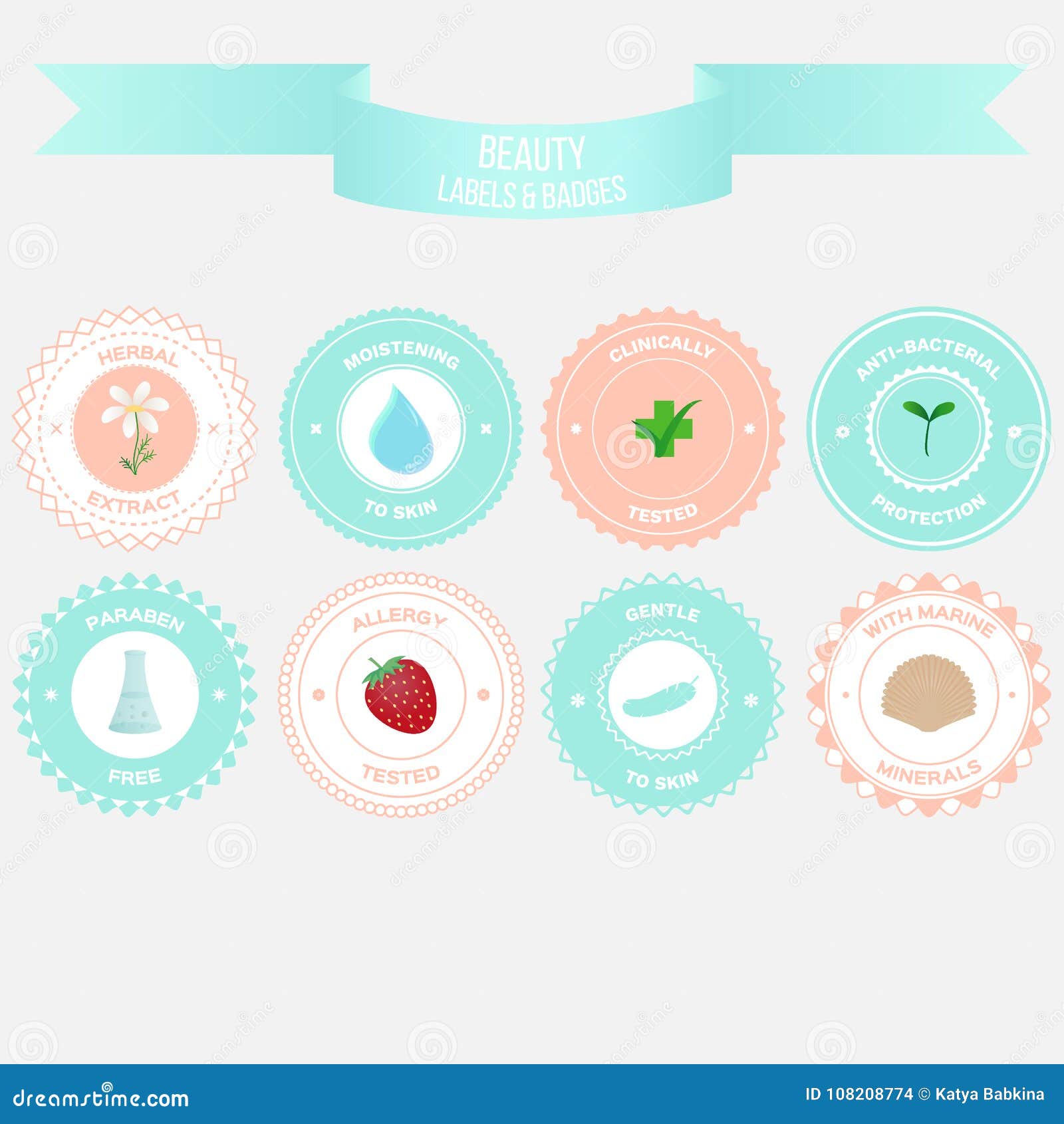 Cosmetics Labels and Badges Stock Vector - Illustration of care, icon ...