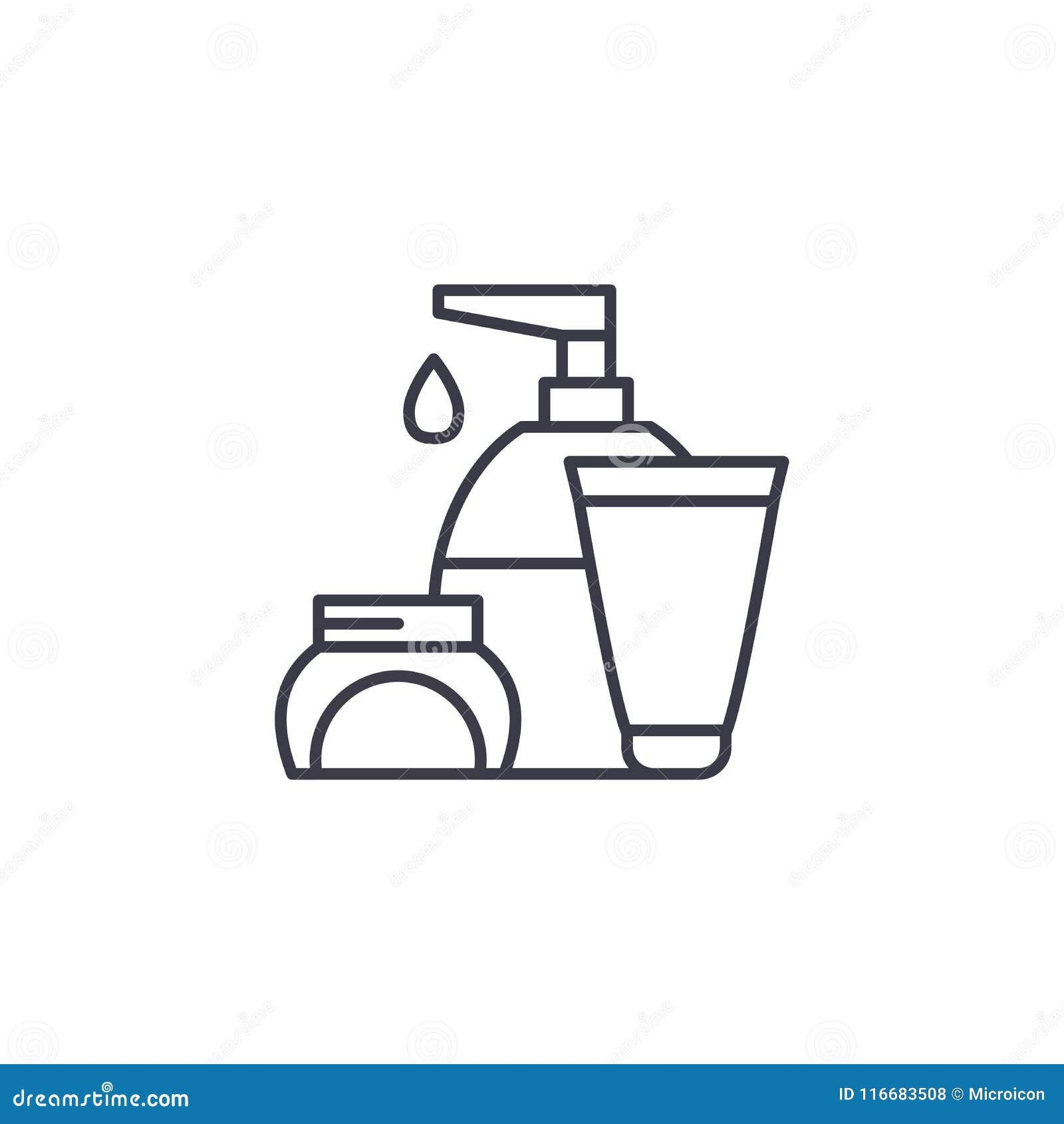 Cosmetics Linear Icon Concept. Cosmetics Line Vector Sign, Symbol ...