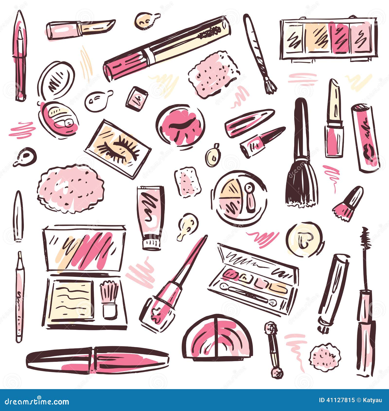 Cosmetics. Makeup set. stock vector. Illustration of fashion - 41127815