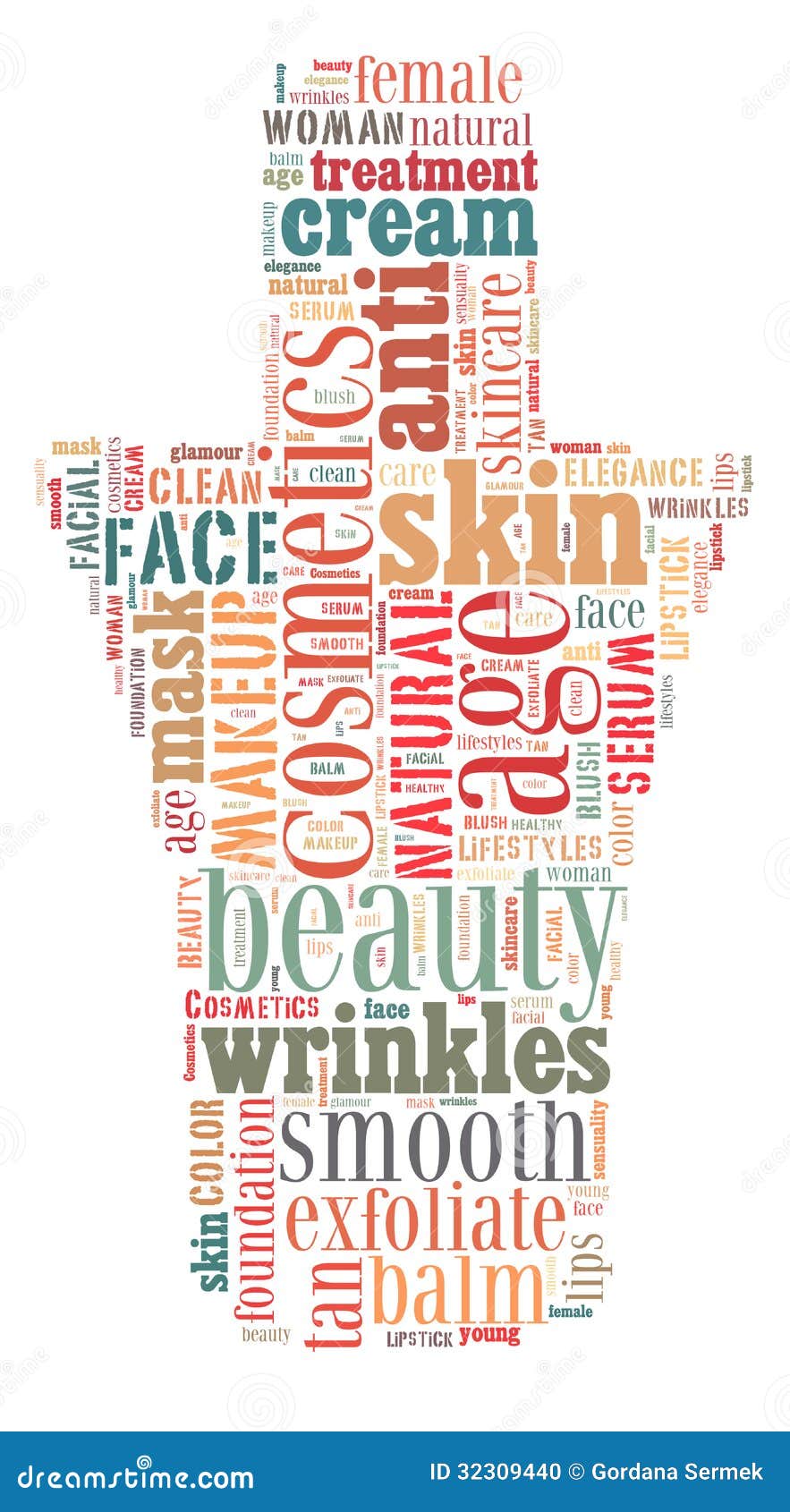 Cosmetics and makeup stock illustration. Illustration of girl - 32309440