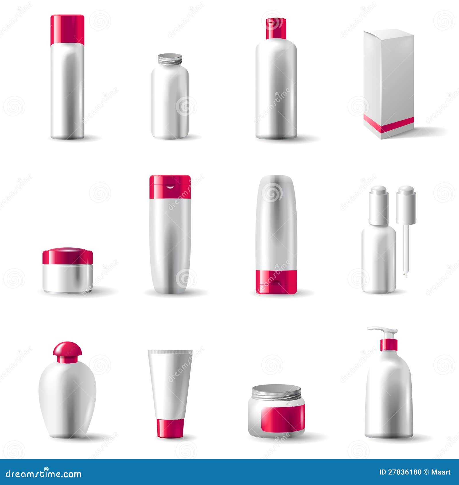 Cosmetics Package Icon Set Cartoon Vector | CartoonDealer.com #77159023