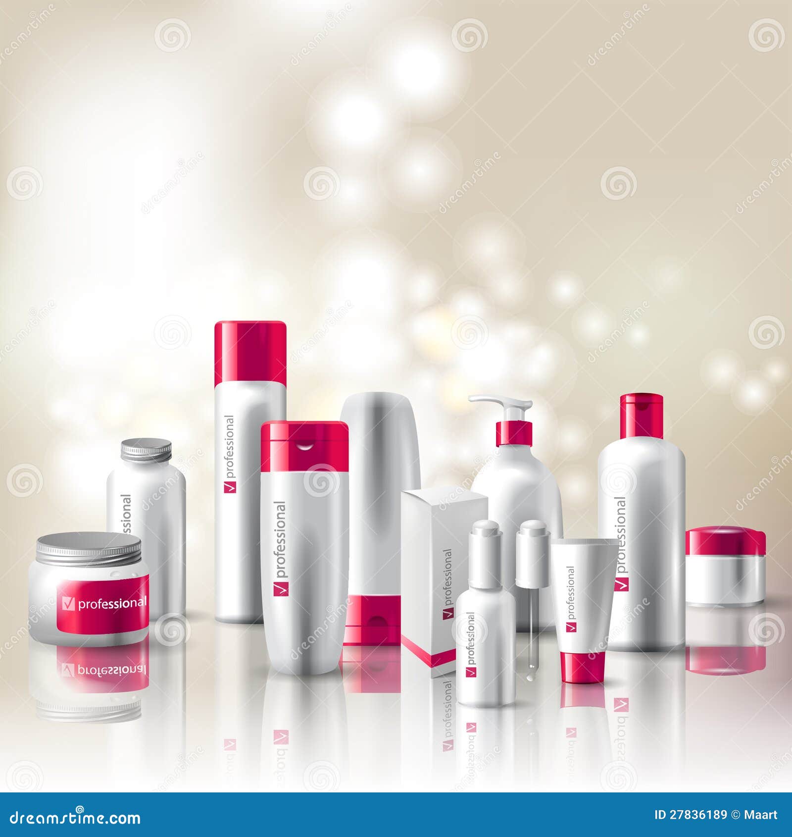 Cosmetics package stock illustration. Illustration of objects - 27836189