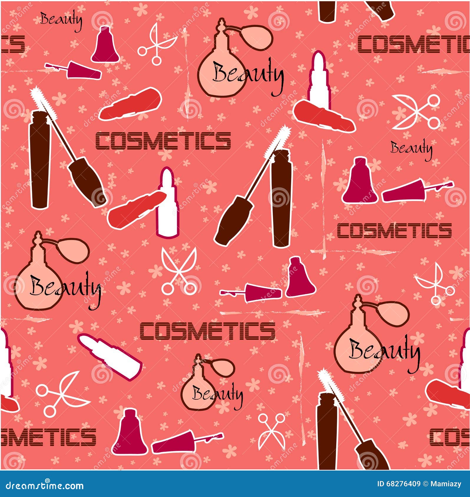Cosmetics pattern stock vector. Illustration of greeting - 68276409