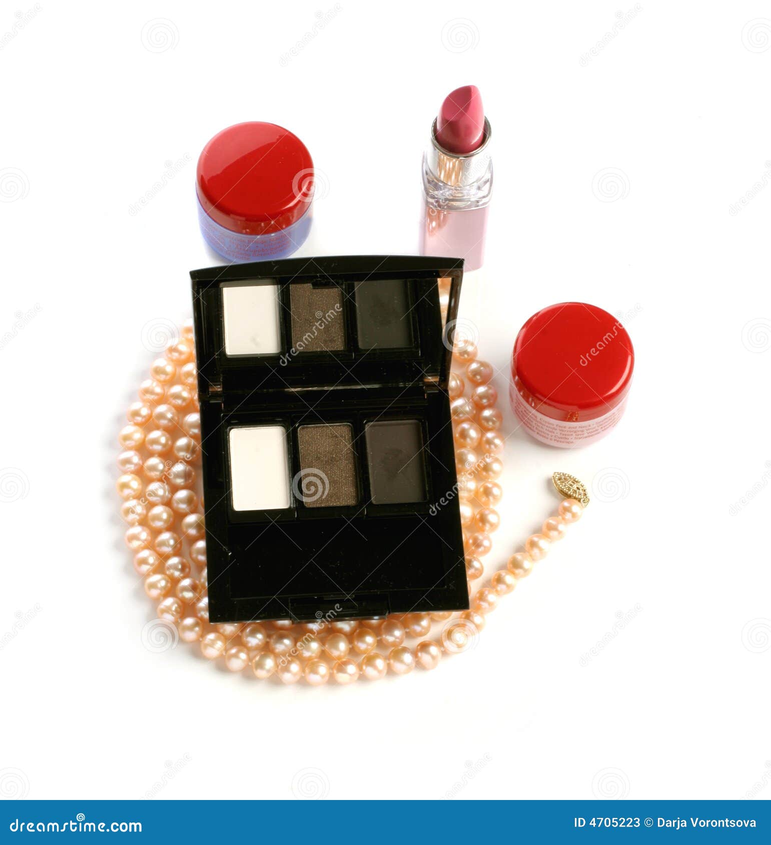 Cosmetics and Pearls stock image. Image of makeup, white - 4705223