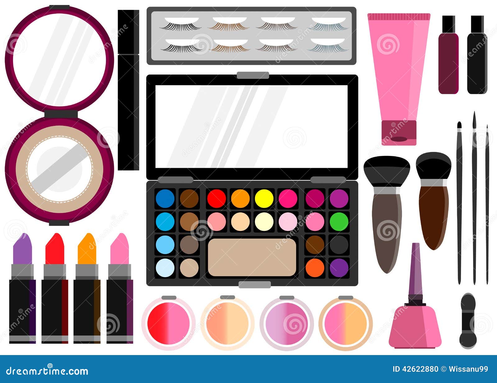 Cosmetics Set Beauty Instrument Stock Vector - Illustration of ...