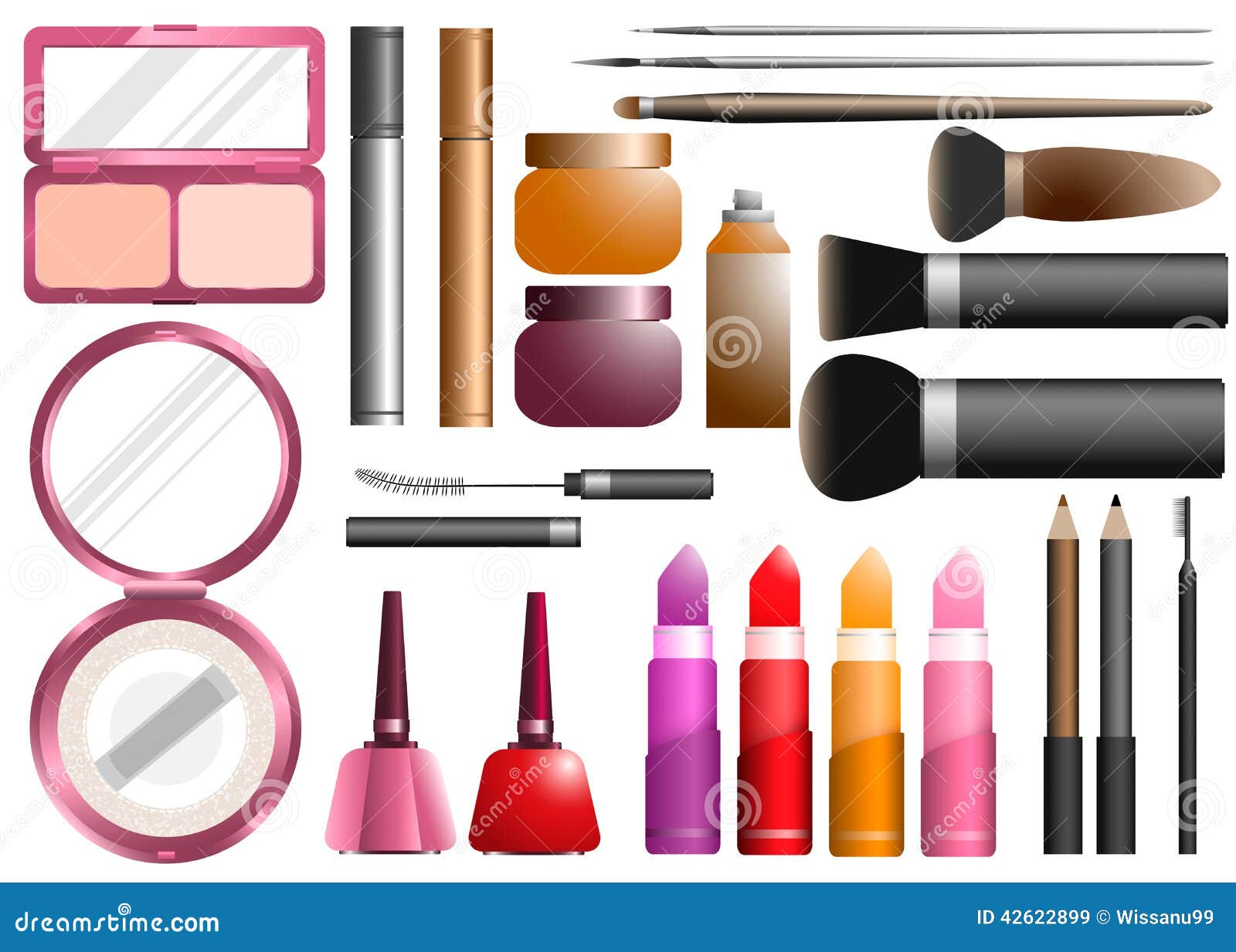 Cosmetics Set Beauty Instrument Stock Vector - Illustration of glamour ...