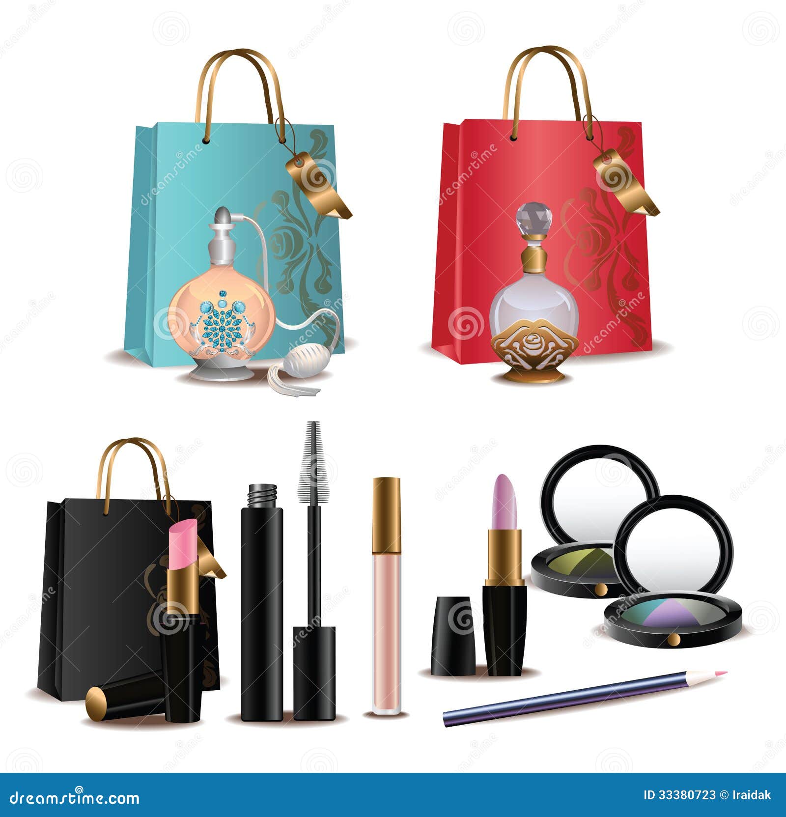 Cosmetics Set stock vector. Illustration of glamour, makeup - 33380723