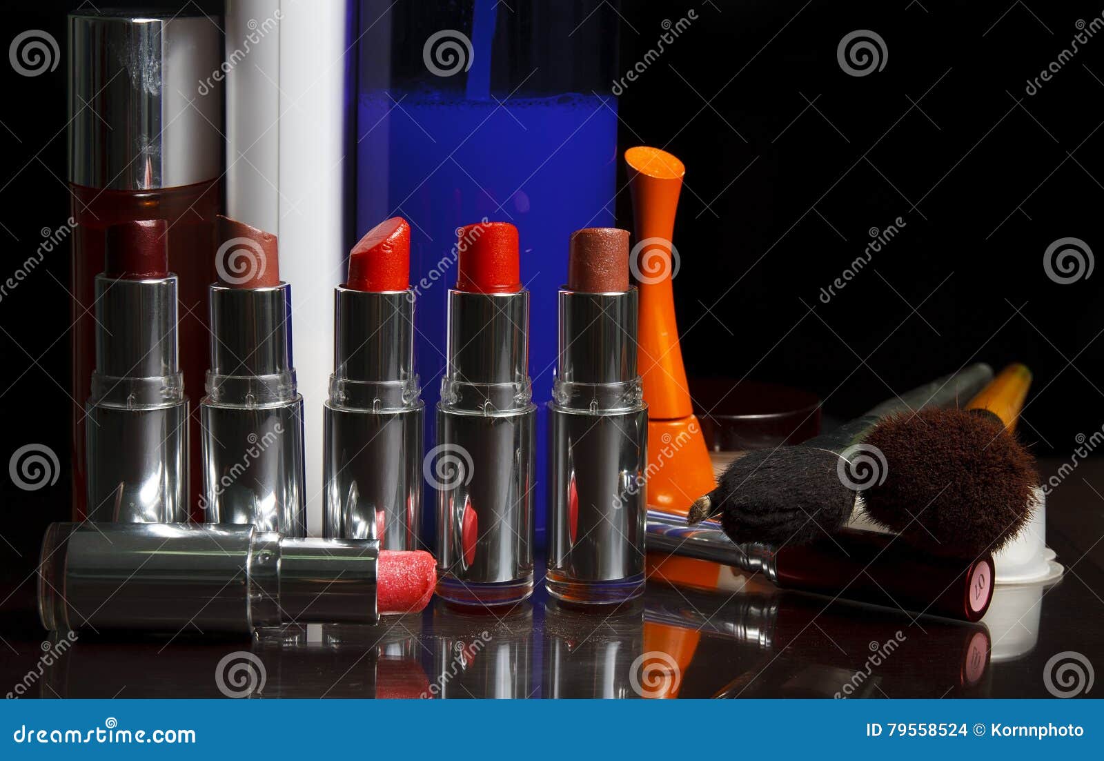 Cosmetics Set for Make-up Artist Stock Photo - Image of shadow ...