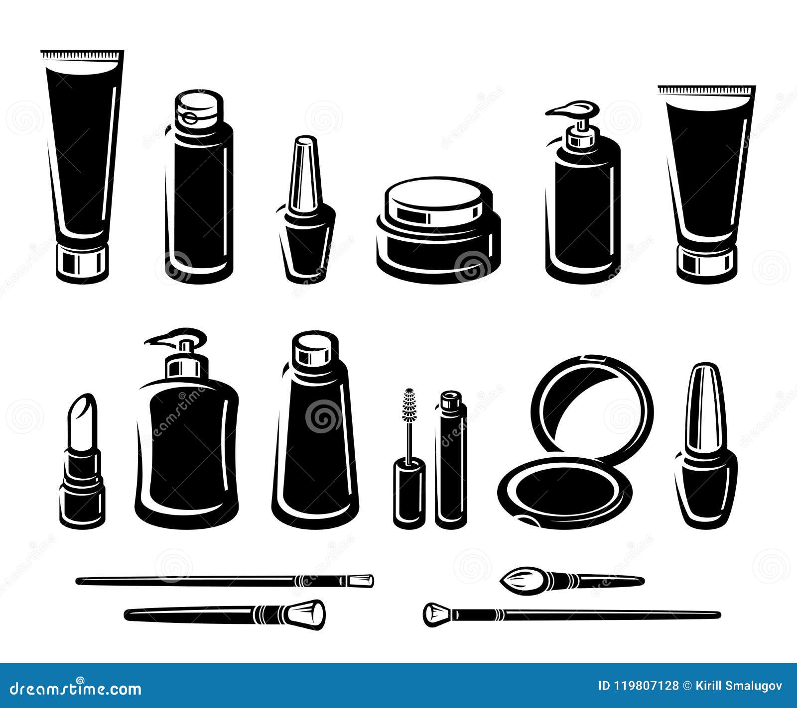 Cosmetics set. Vector stock vector. Illustration of eyeliner - 119807128