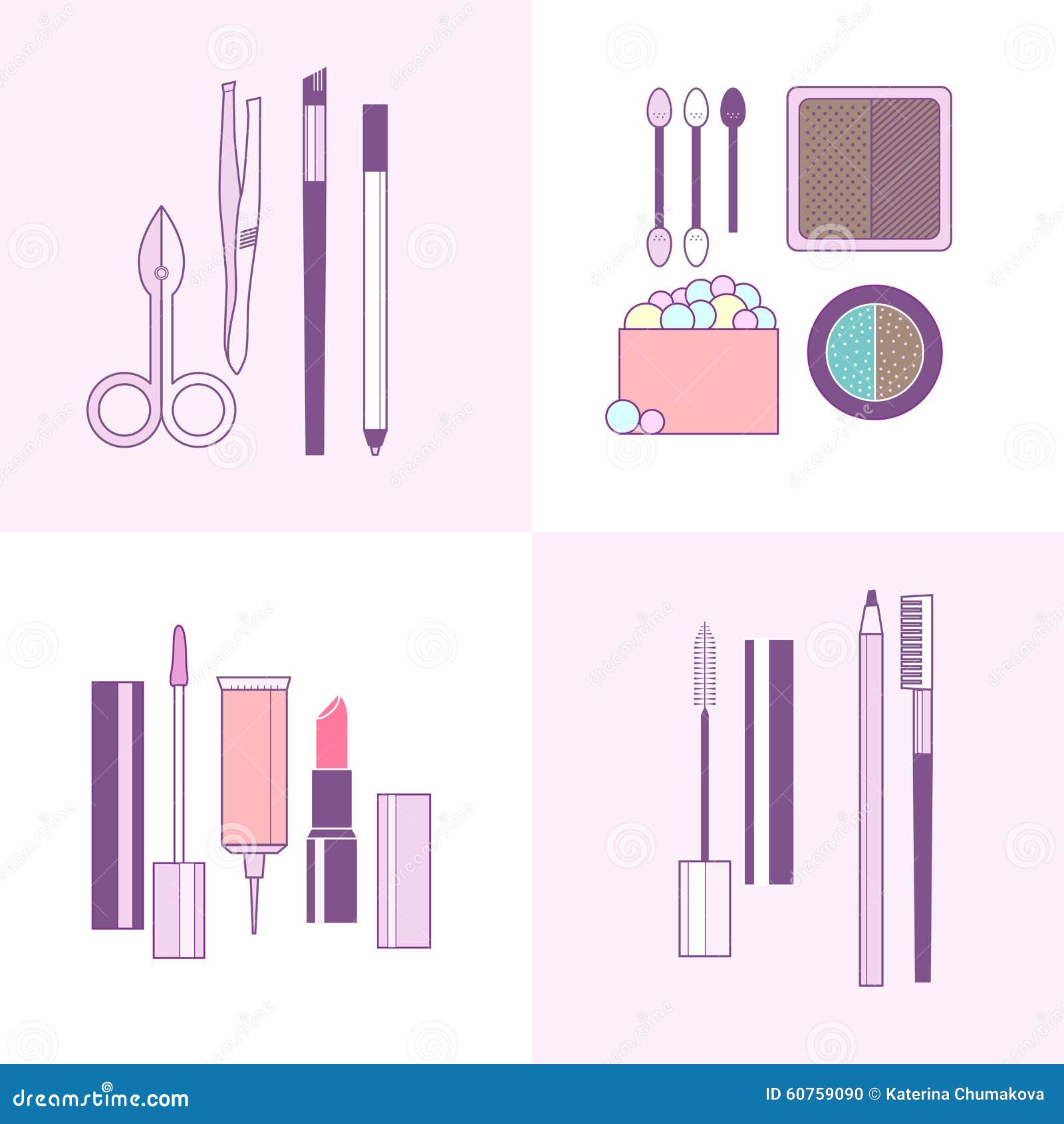 Cosmetics tools icons stock vector. Illustration of bottle - 60759090