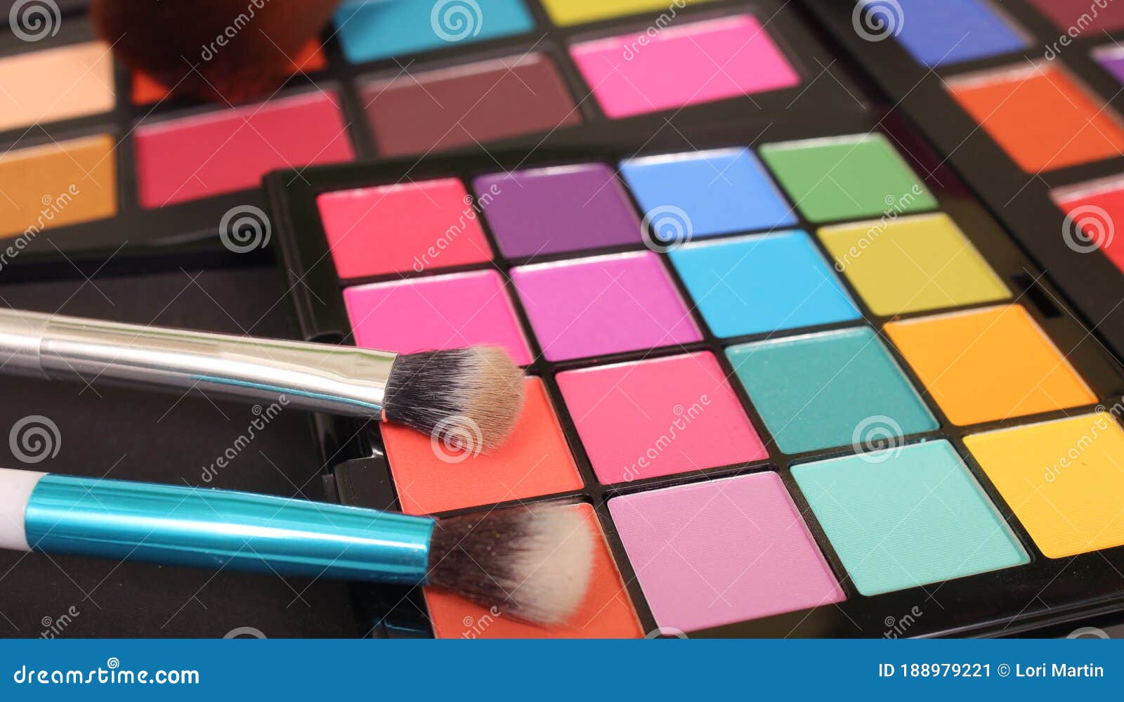 Brightly Colored Cosmetic Pigment Palettes Stock Image - Image of ...