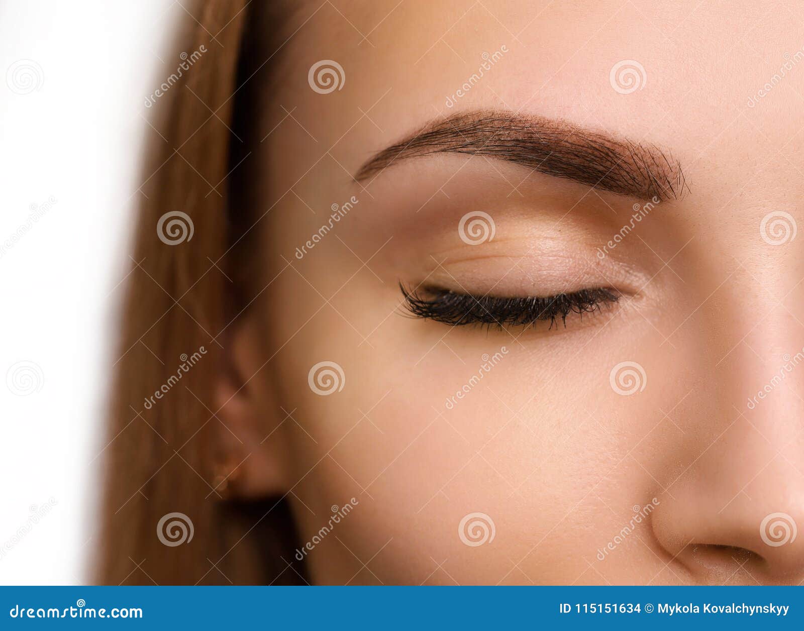 Permanent Make Up on Eyebrows. Stock Photo - Image of applying ...