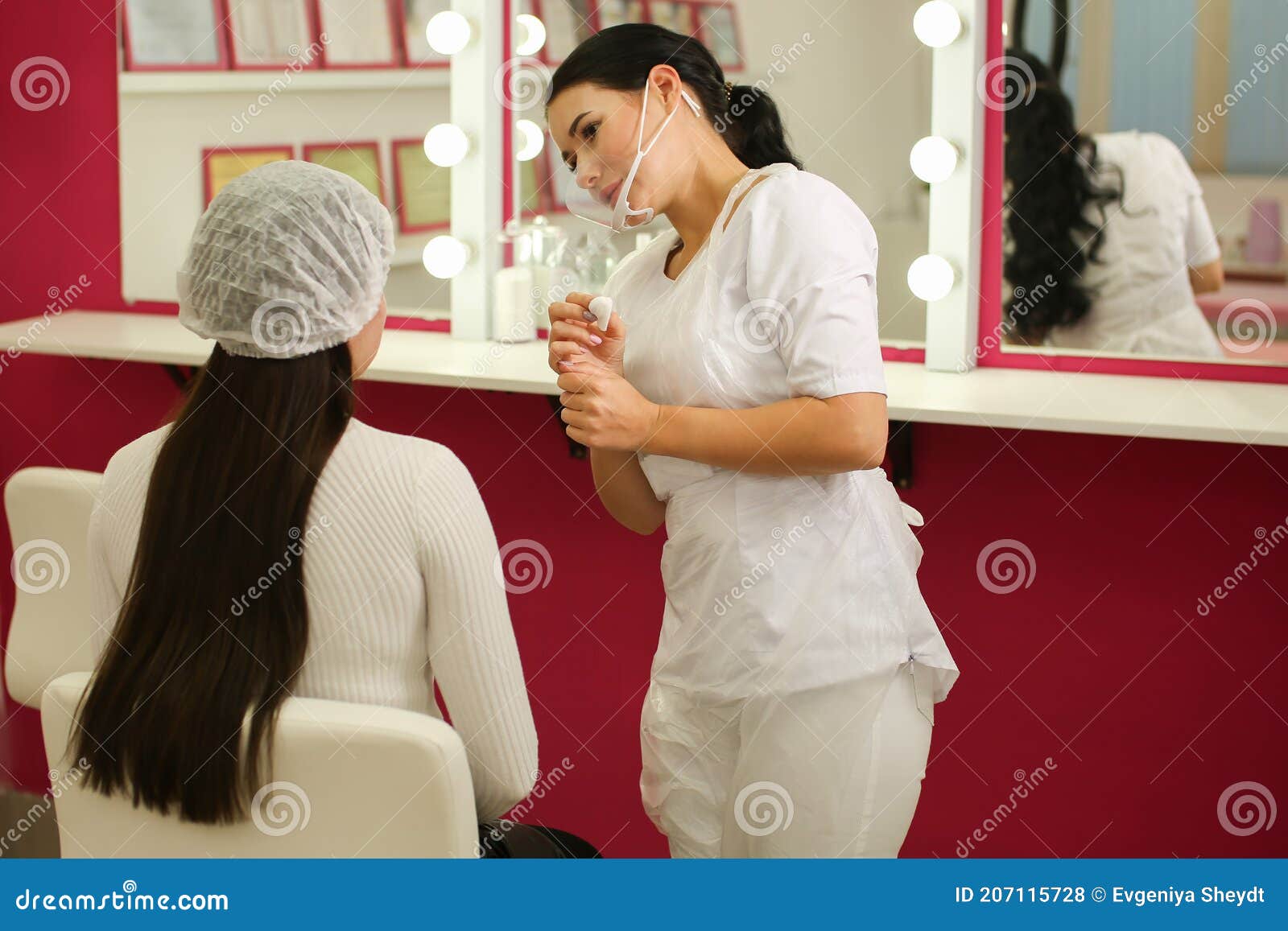 Cosmetologist Services A Master In White Clothes Uniforms From A