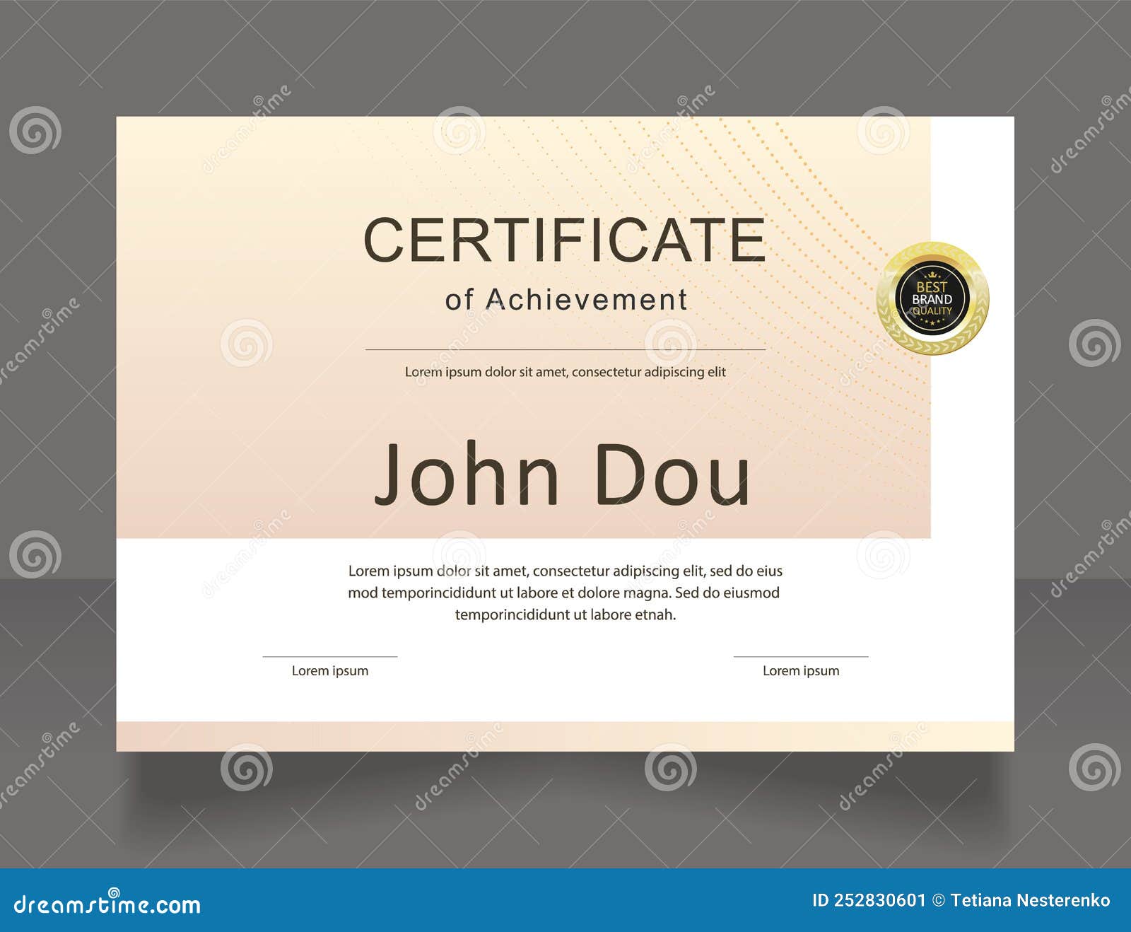 Cosmetology Development Achievement Certificate Design Template Stock ...