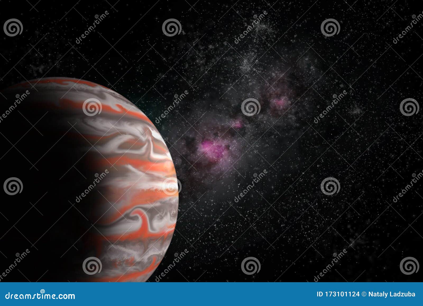 Cosmic Abstract Background. Planet in the Dark Starry Sky Stock ...