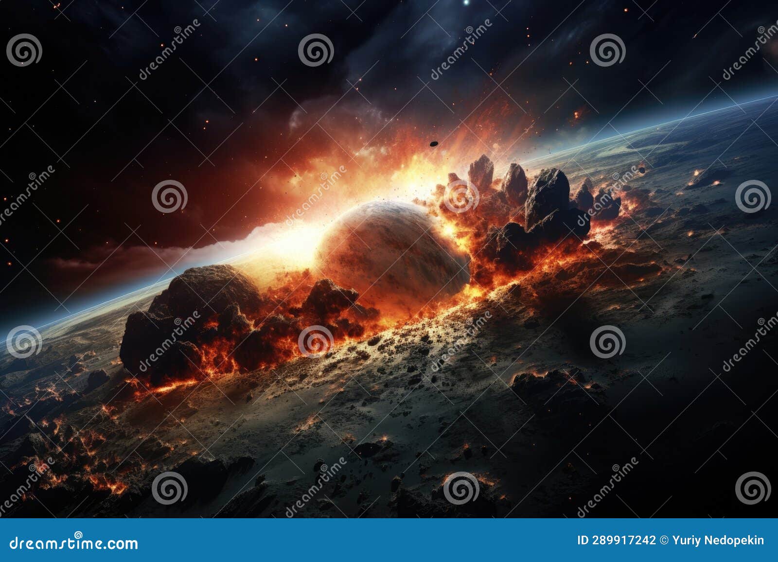 Cosmic Armageddon, Judgment Day of Planet Earth Stock Illustration ...