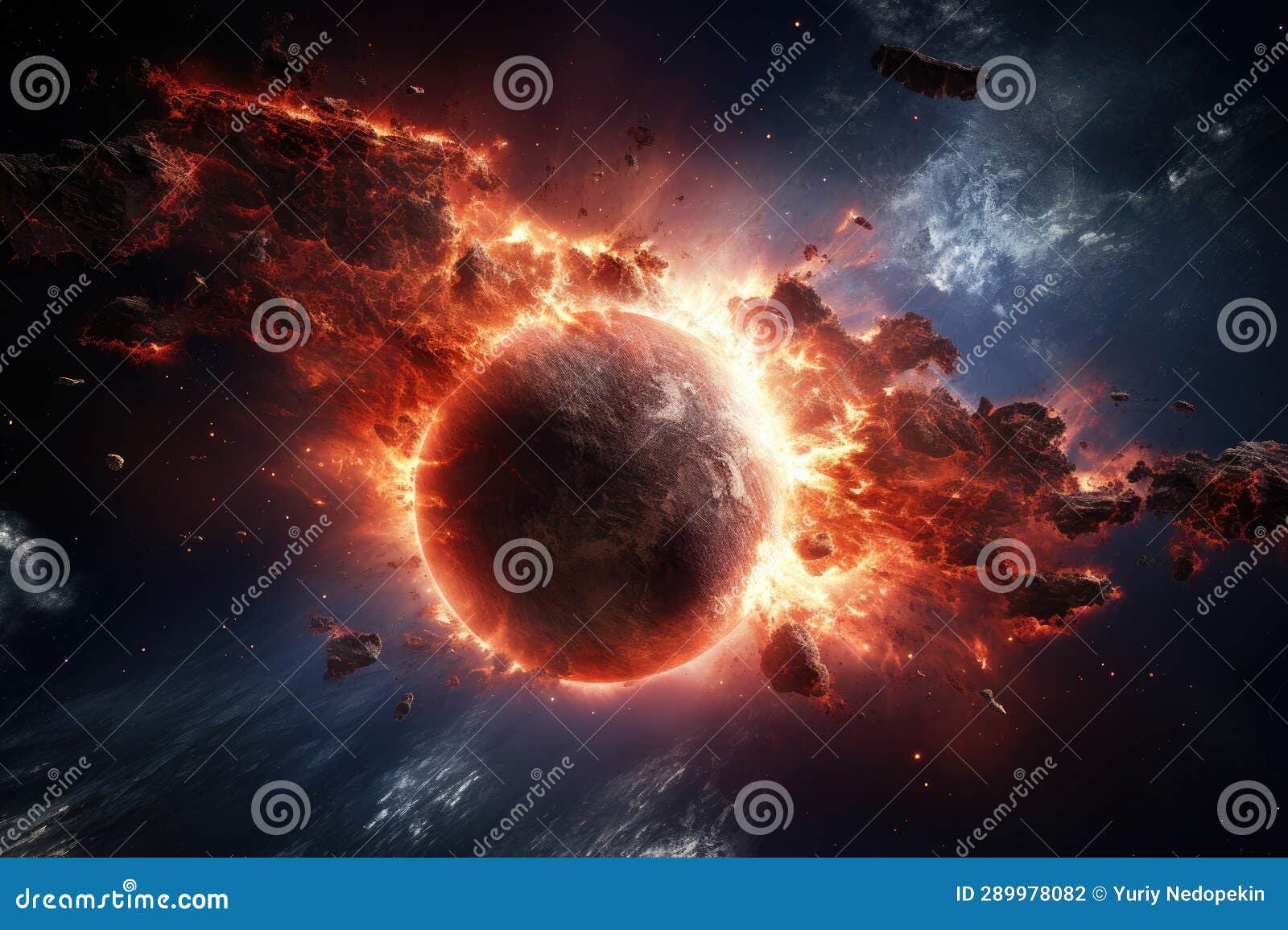 Cosmic Armageddon, Judgment Day of Planet Earth Stock Photo - Image of ...