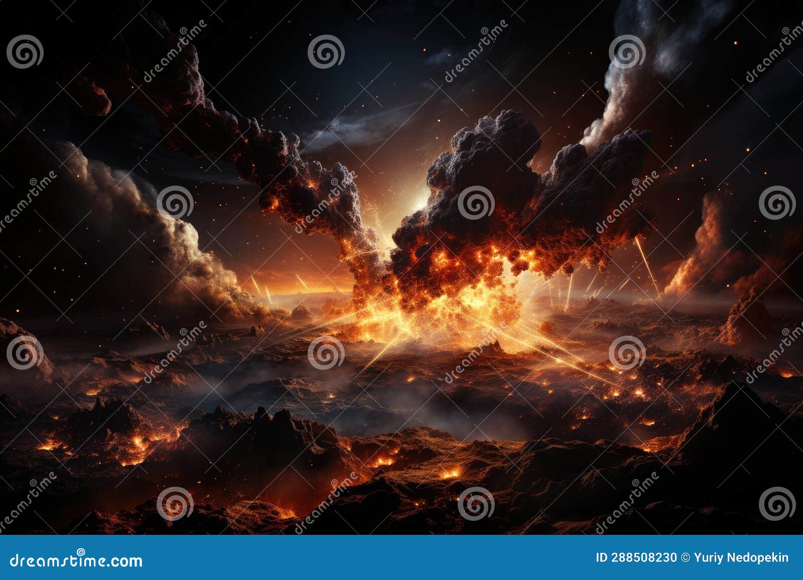 Cosmic Armageddon, Judgment Day of Planet Earth Stock Photo - Image of ...
