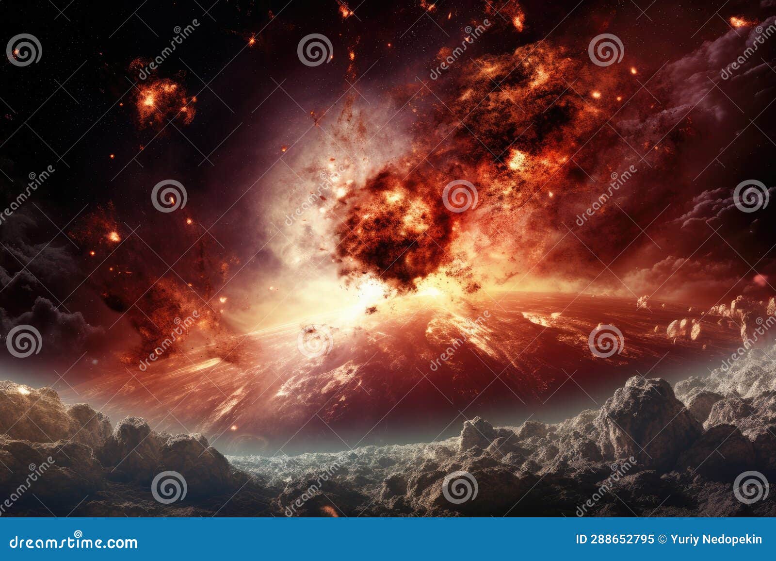Cosmic Armageddon, Judgment Day of Planet Earth Stock Image - Image of ...