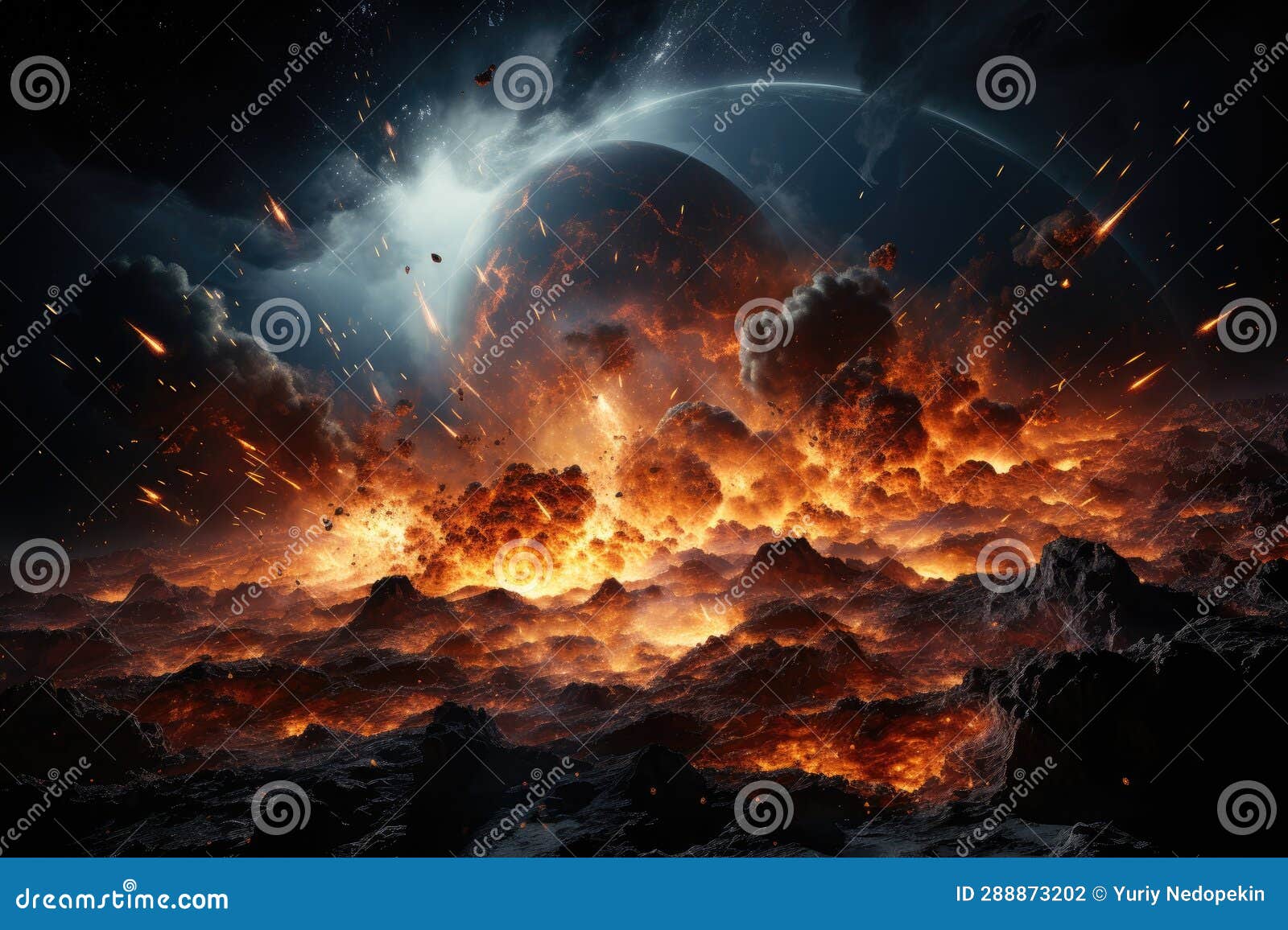 Cosmic Armageddon, Judgment Day of Planet Earth Stock Photo - Image of ...