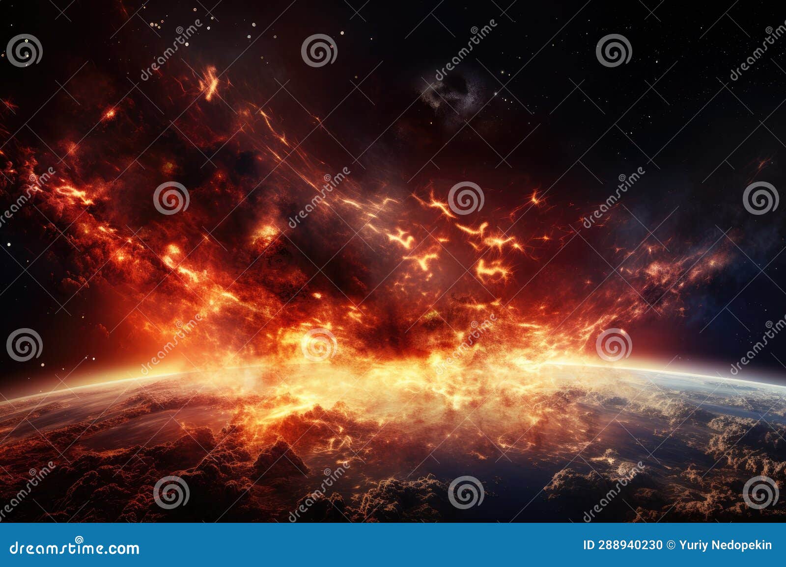 Cosmic Armageddon, Judgment Day of Planet Earth Stock Illustration ...