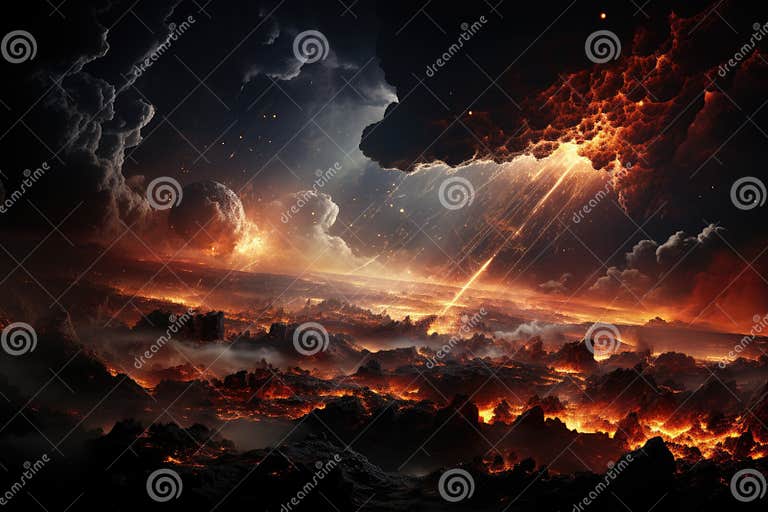 Cosmic Armageddon, Judgment Day of Planet Earth Stock Photo - Image of apocalypse, power: 288940326