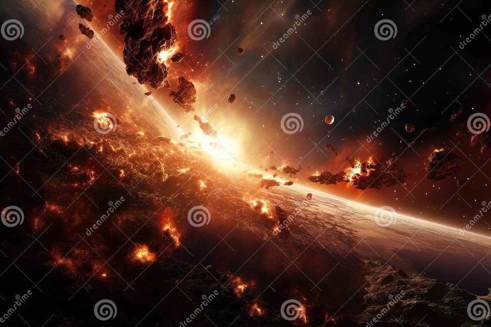 Cosmic Armageddon, Judgment Day of Planet Earth Stock Photo - Image of ...