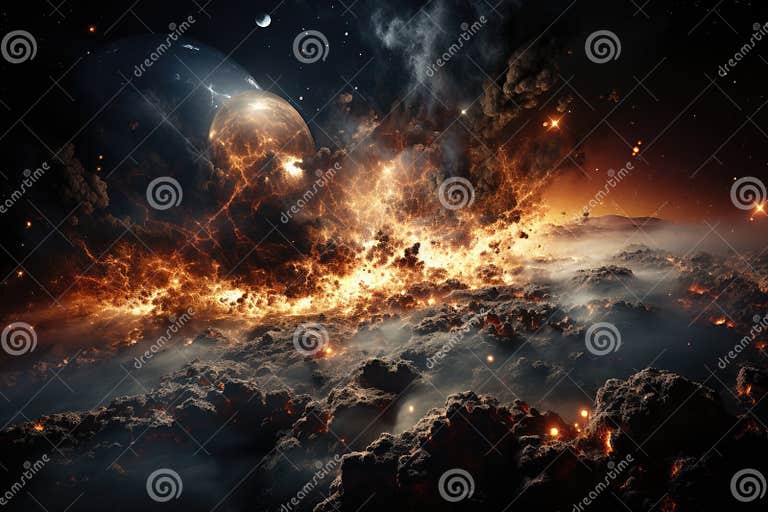 Cosmic Armageddon, Judgment Day of Planet Earth Stock Image - Image of ...