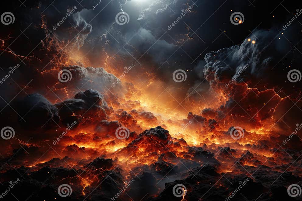 Cosmic Armageddon, Judgment Day of Planet Earth Stock Image - Image of fire, background: 288508339