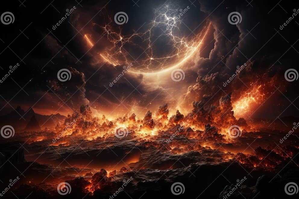 Cosmic Armageddon, Judgment Day of Planet Earth Stock Image - Image of ...